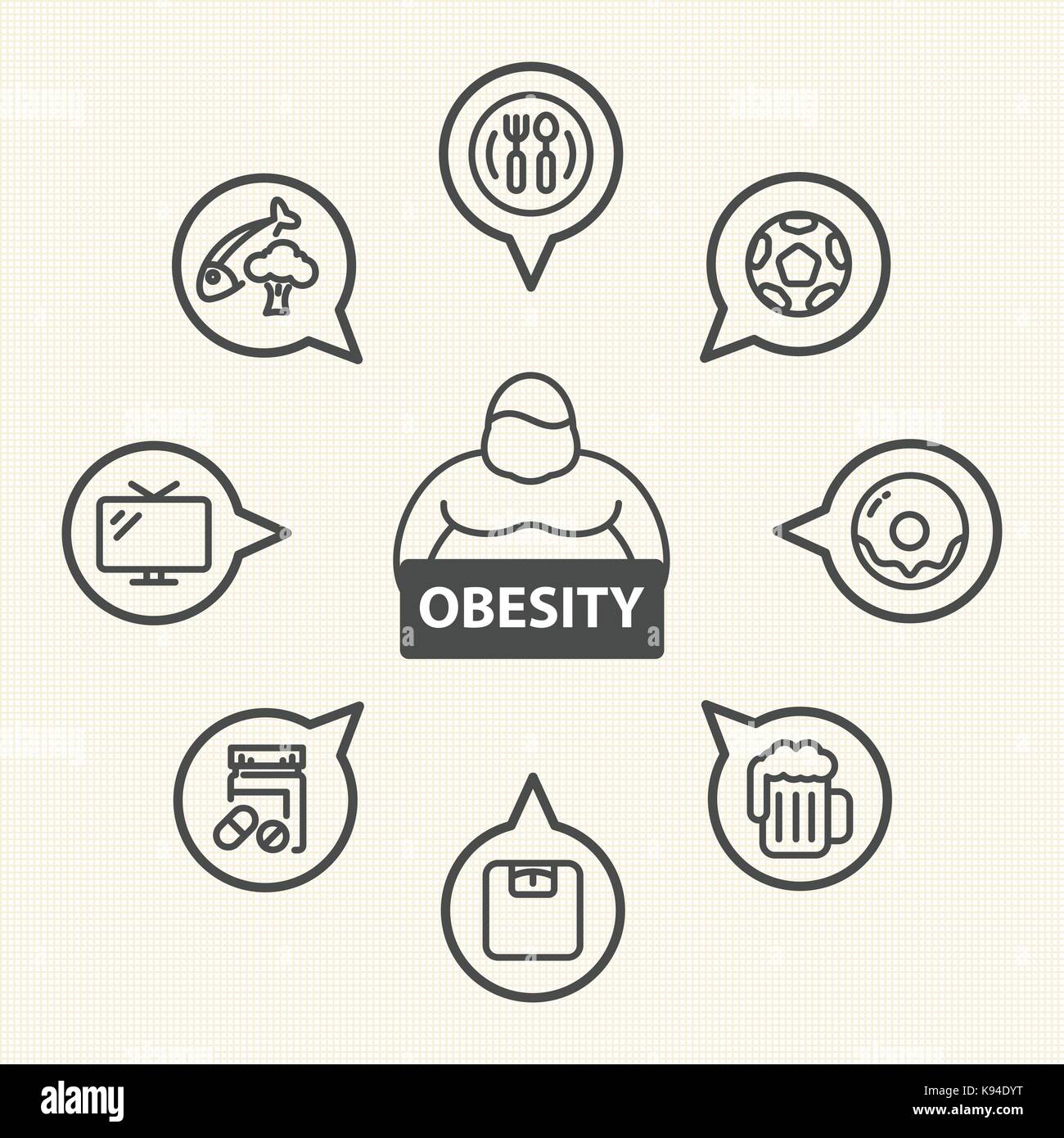 Obesity icons set, Vector icons Stock Vector Image & Art - Alamy