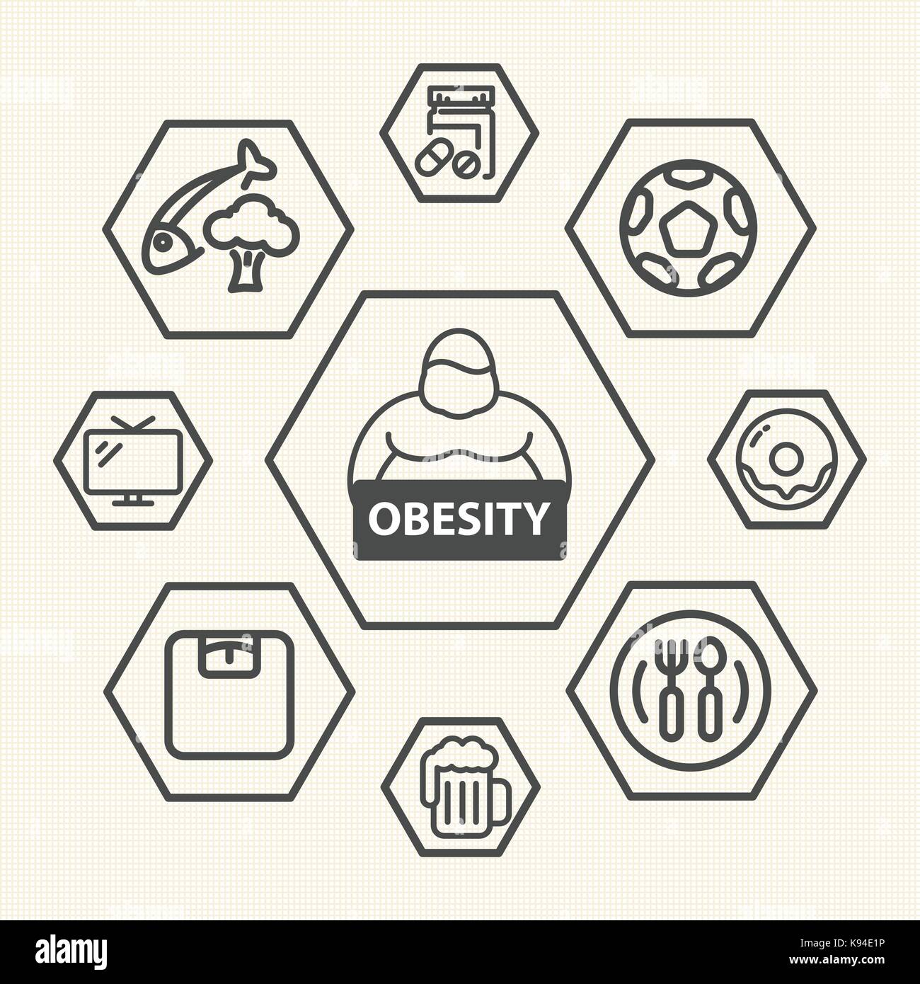 Obesity icons set, Vector icons Stock Vector Image & Art - Alamy