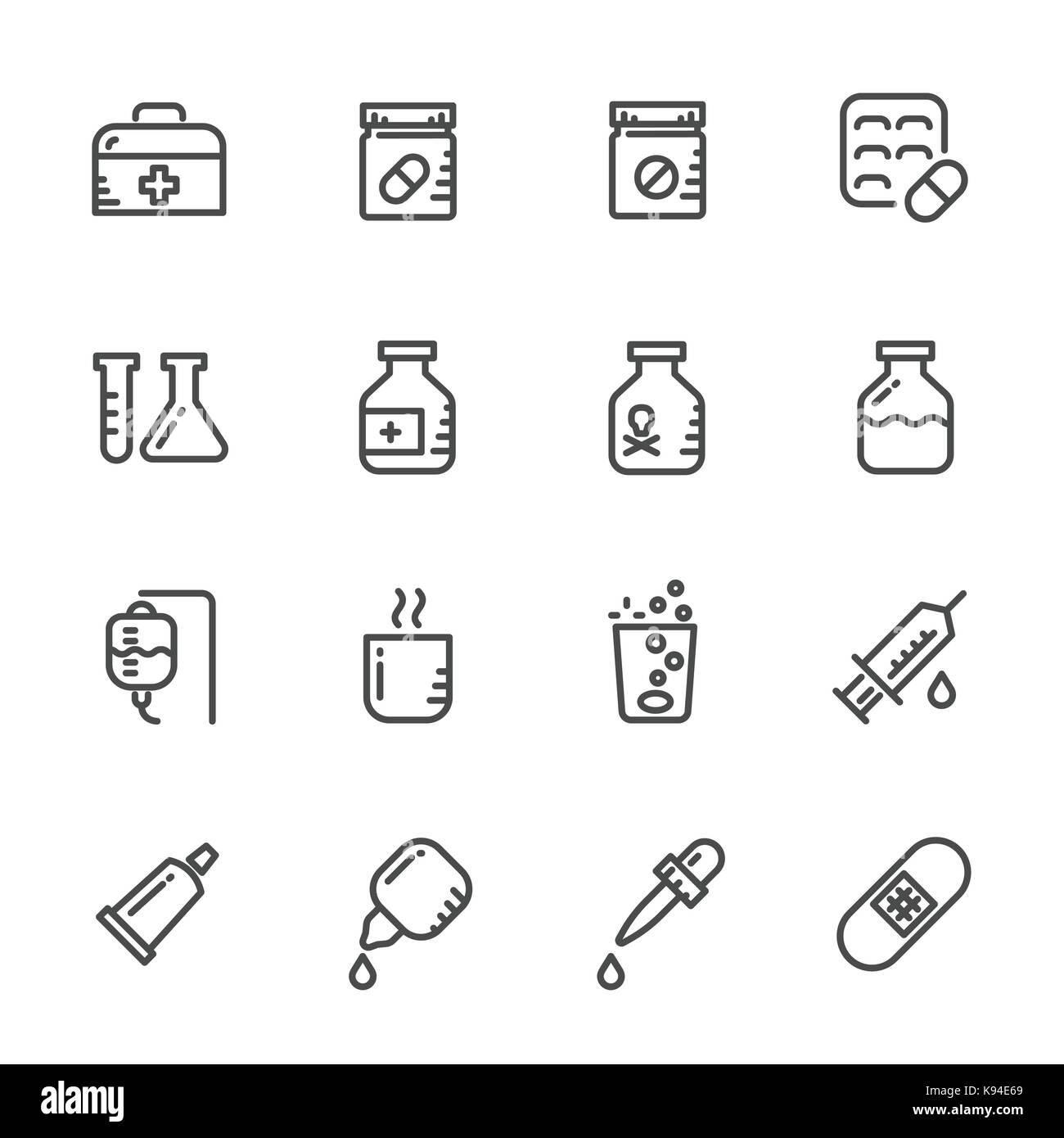 Icons set of Pills. Vector line icons Stock Vector Image & Art - Alamy