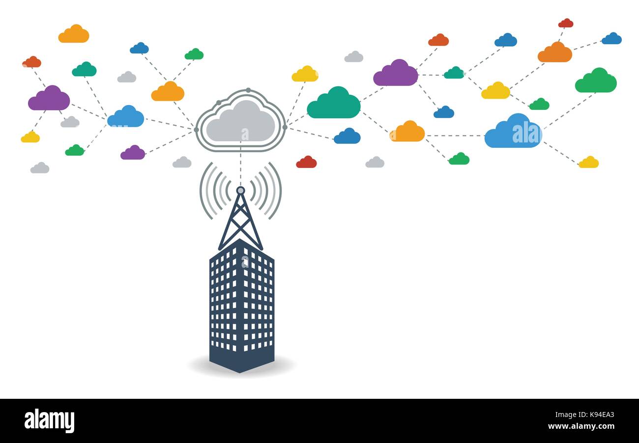 Business connecting to cloud computing, Data communication and internet ...