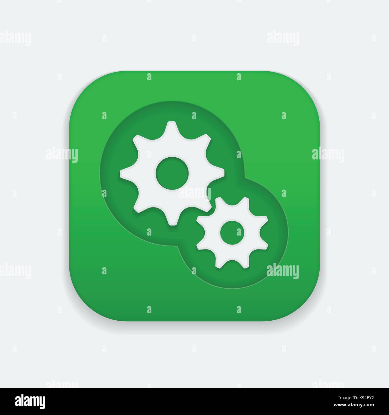 Gear Icon on square button, gear mechanism icon Stock Vector Image ...