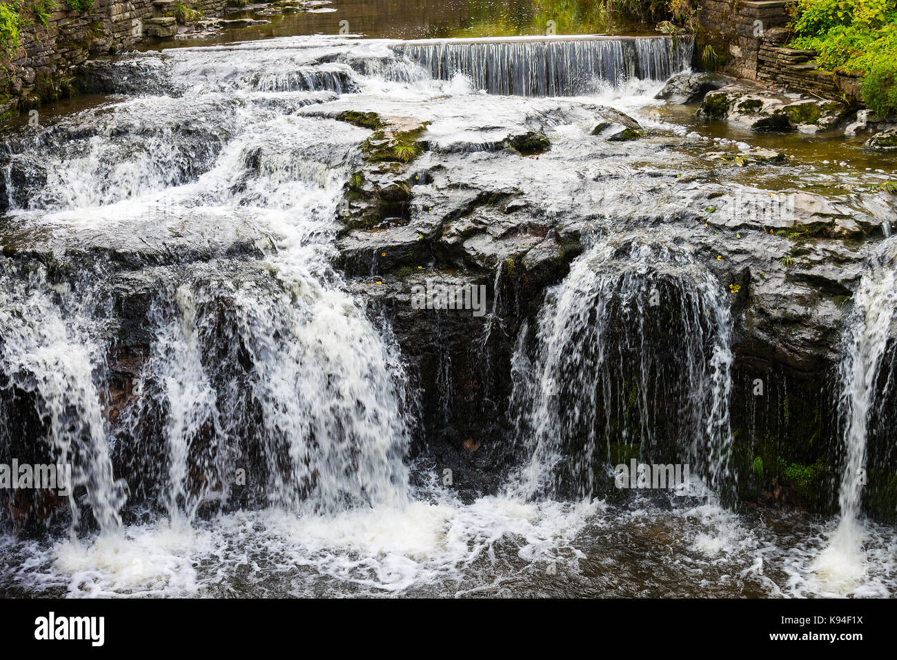 The Beautiful Flowing Gayle Beck Waterfalls in Hawes North Yorkshire ...