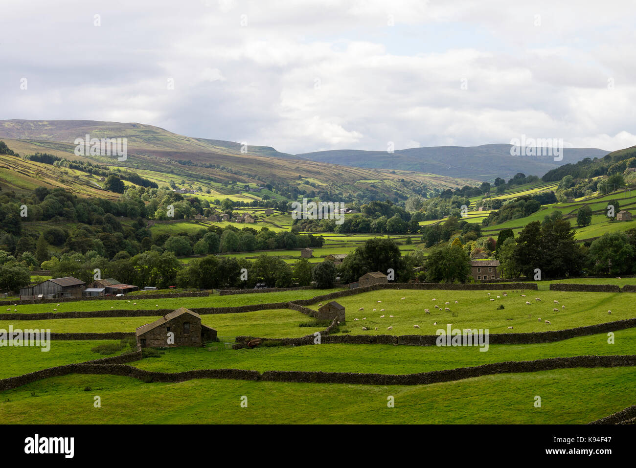 The View Up Swaledale Towards Gunnerside in The Yorkshire Dales ...