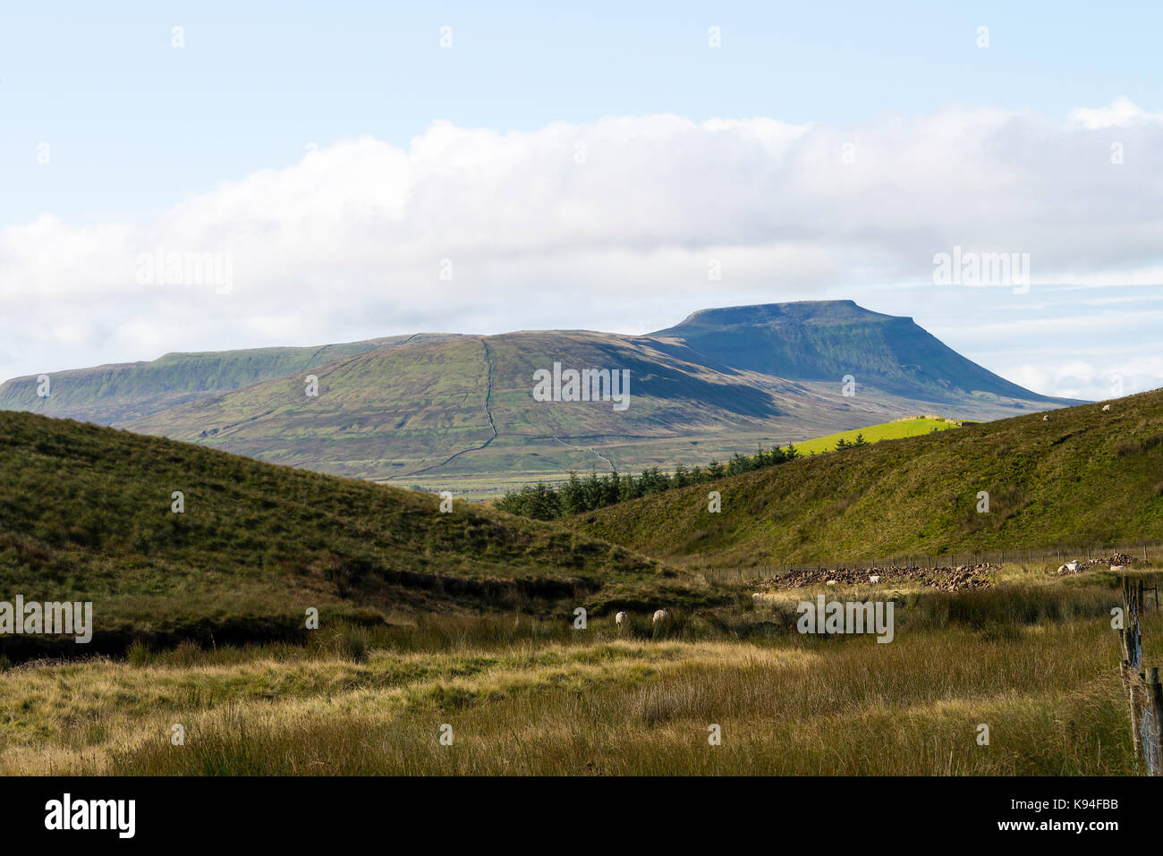 Ingleborough Mountain near Ingleton and Clapham in Yorkshire Dales ...