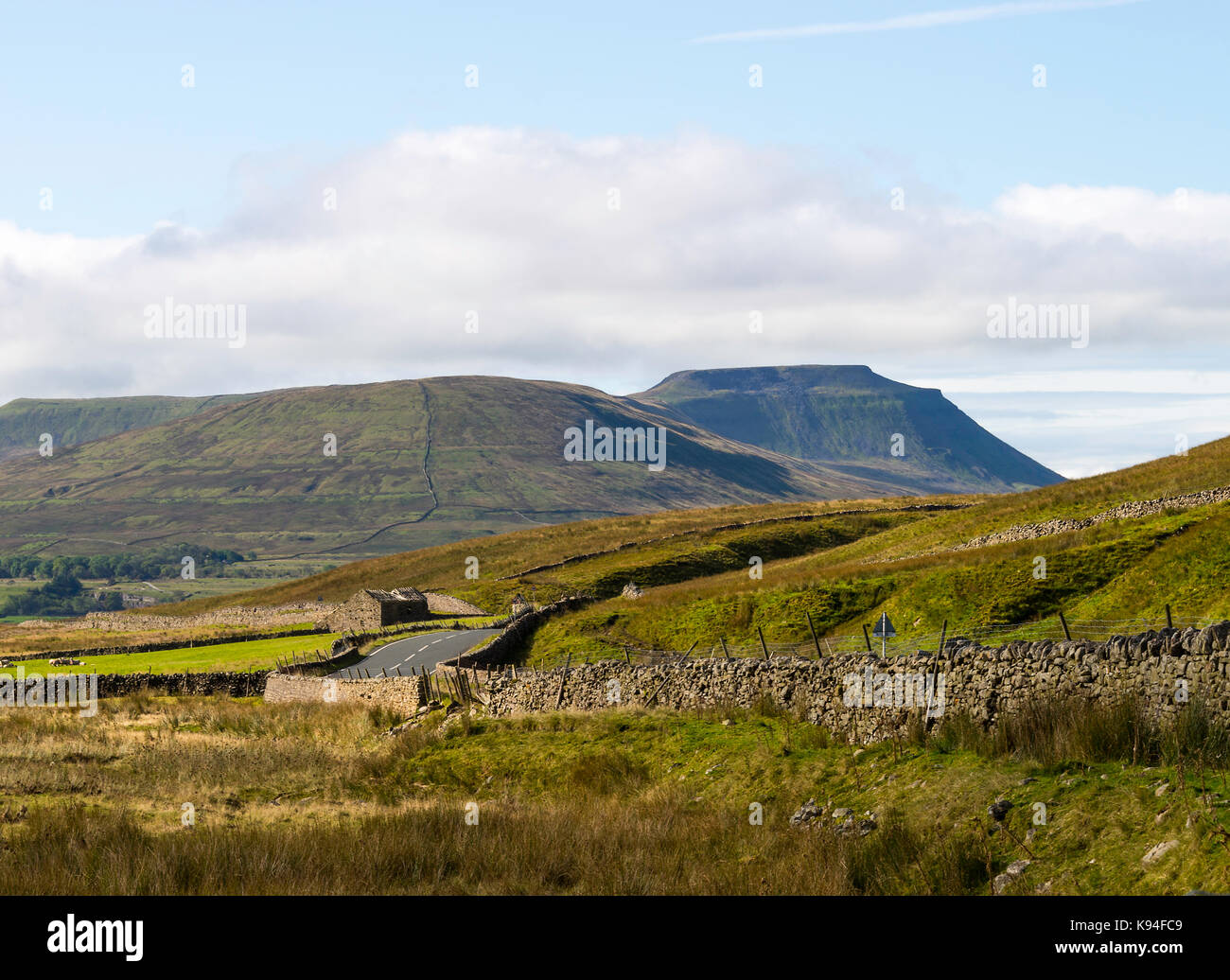 Ingleborough Mountain near Ingleton and Clapham in Yorkshire Dales ...