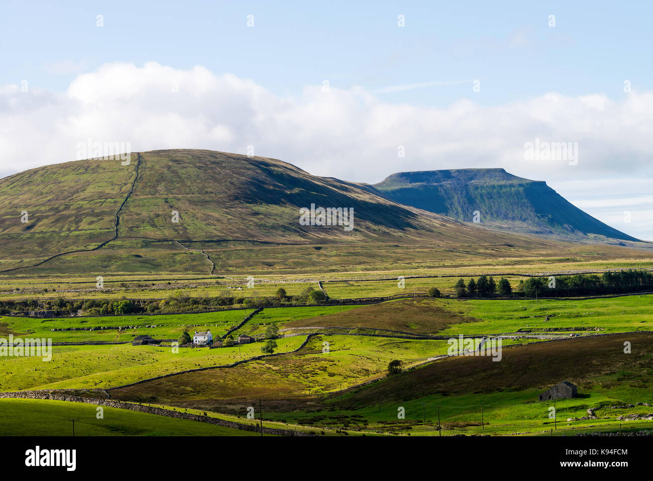 Ingleborough Mountain near Ingleton and Clapham in Yorkshire Dales ...
