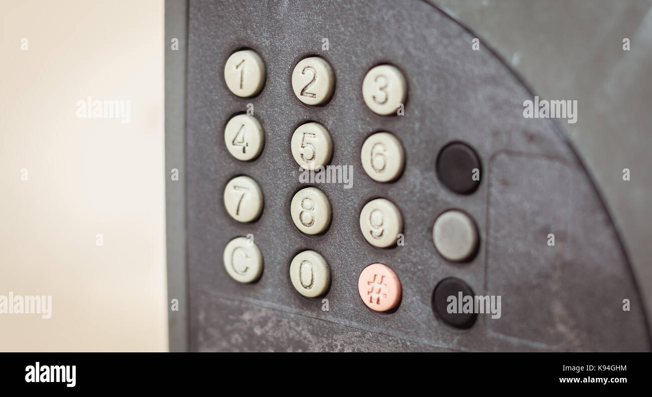 old worn out and dirty keypad on a street parking machine Stock Photo ...