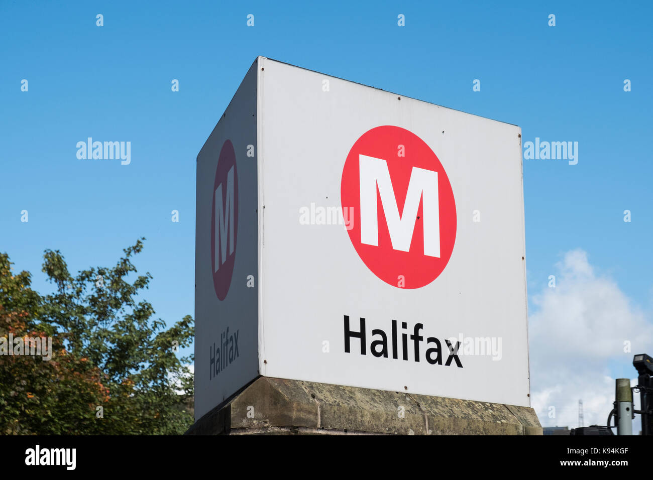 Metro sign at Halifax bus station, Calderdale, West Yorkshire Stock ...