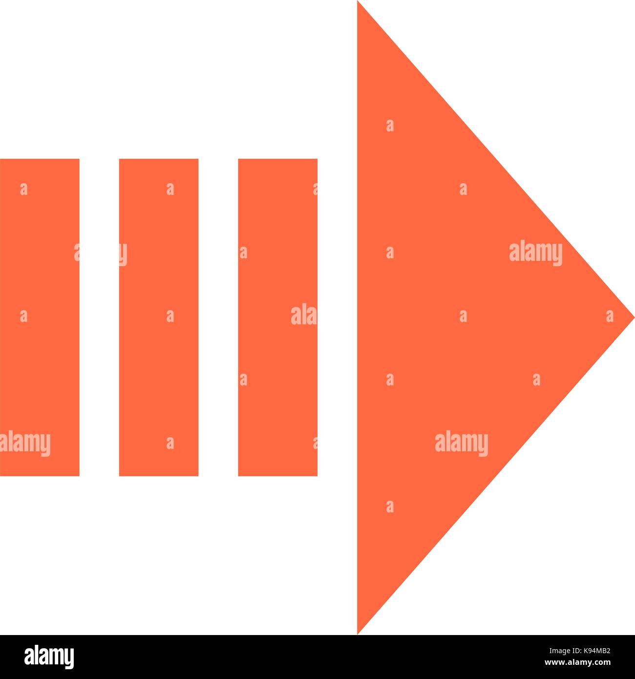 Arrow sign direction icon navigation button pointer pictogram. Quick and easy recolorable shape ...