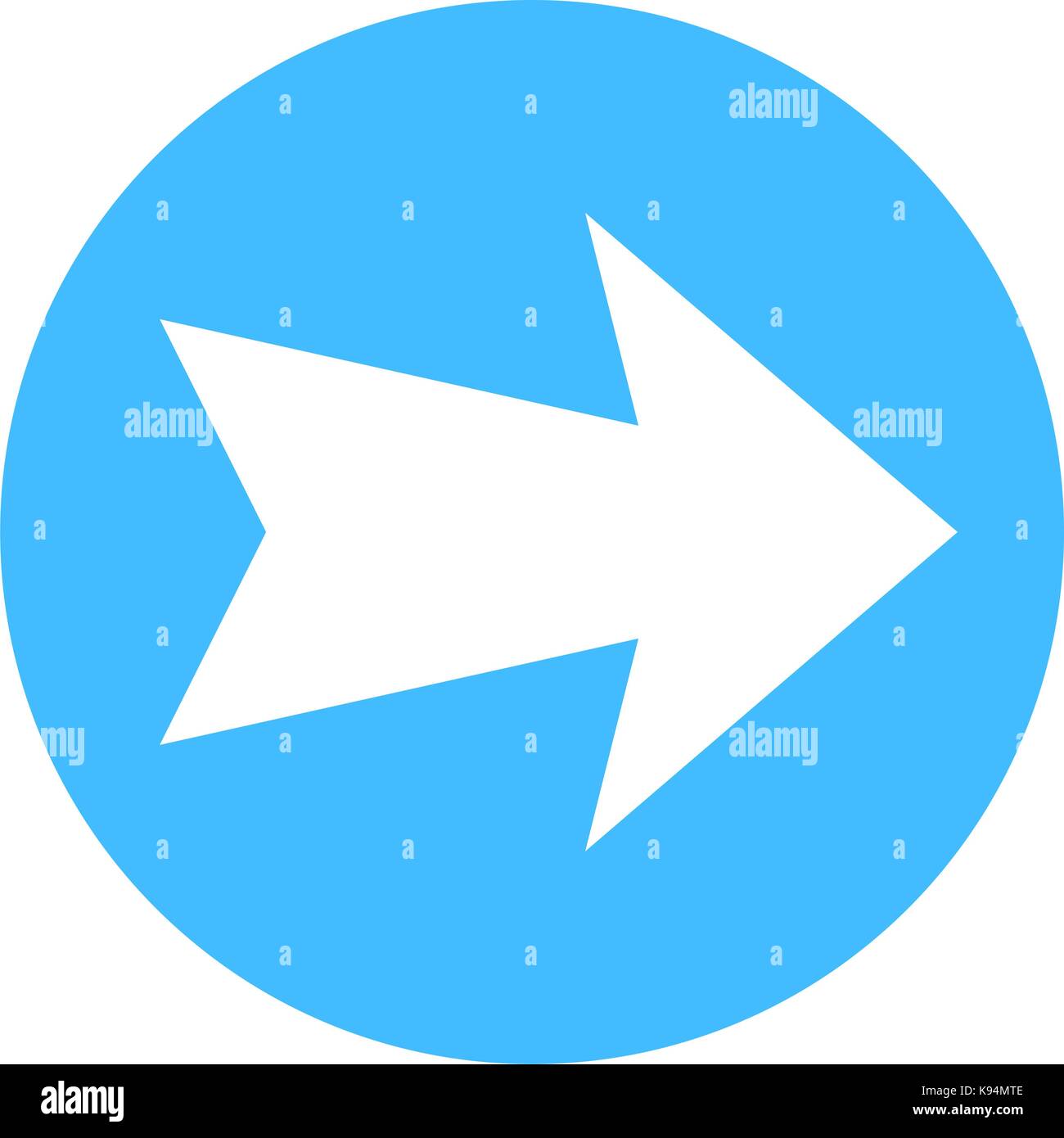 Arrow sign direction icon circle button in circular shape. Quick and ...