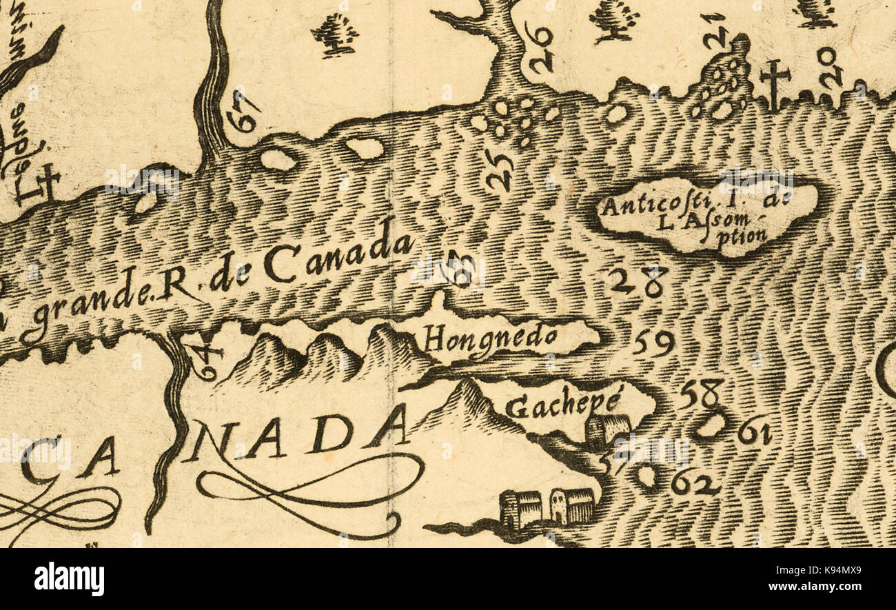 Lescarbot Anticosti 1609 Stock Photo - Alamy