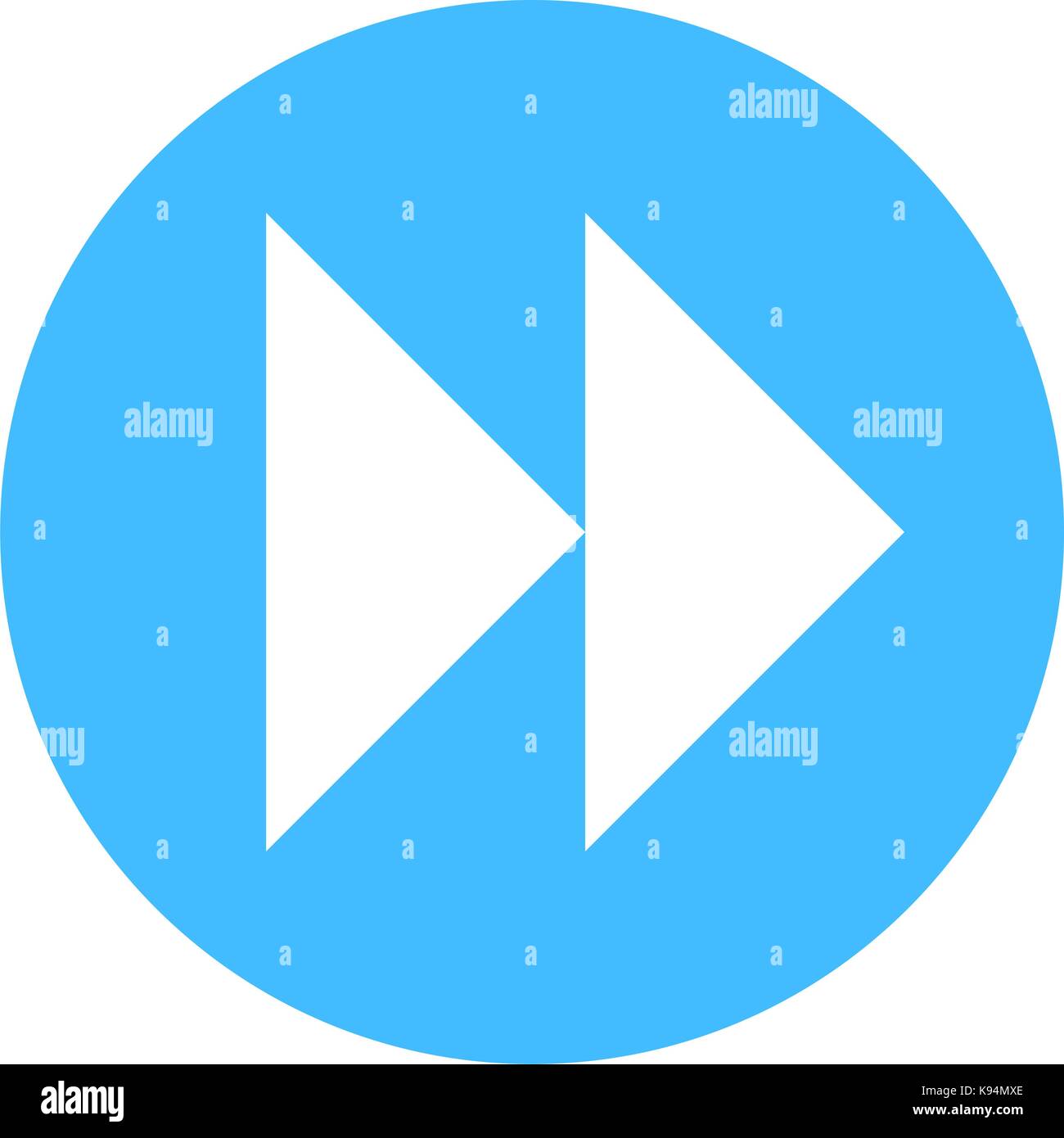 Arrow sign direction icon circle button in circular shape. Media music ...