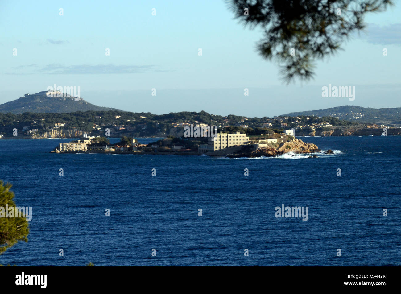 Bendor island, Mediterranean coast landscape in Bandol, French riviera ...