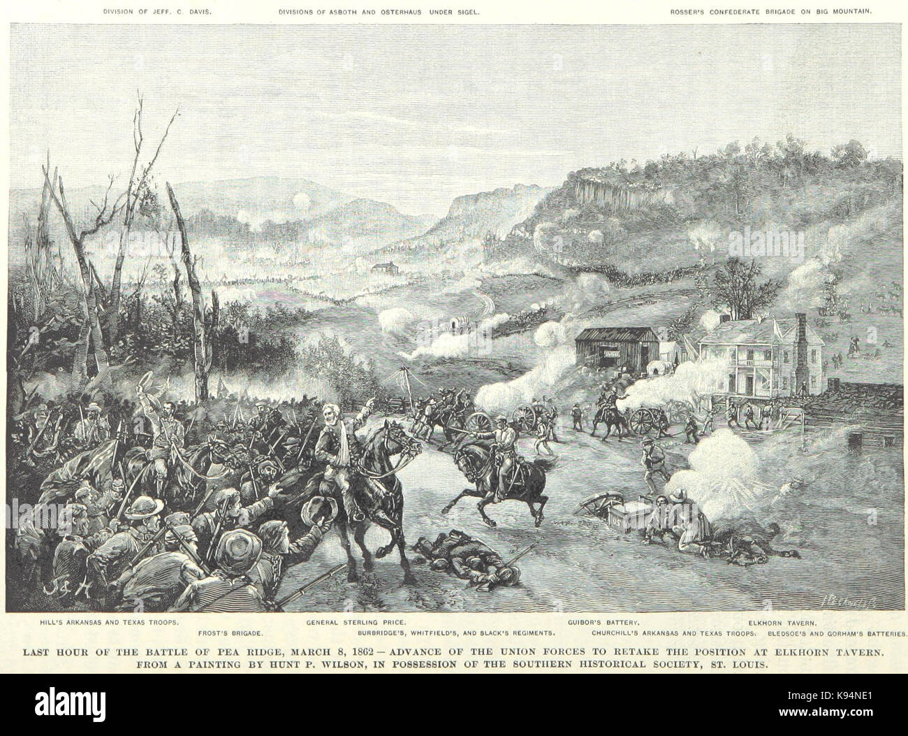 Last hour of the Battle of Pea Ridge Stock Photo - Alamy