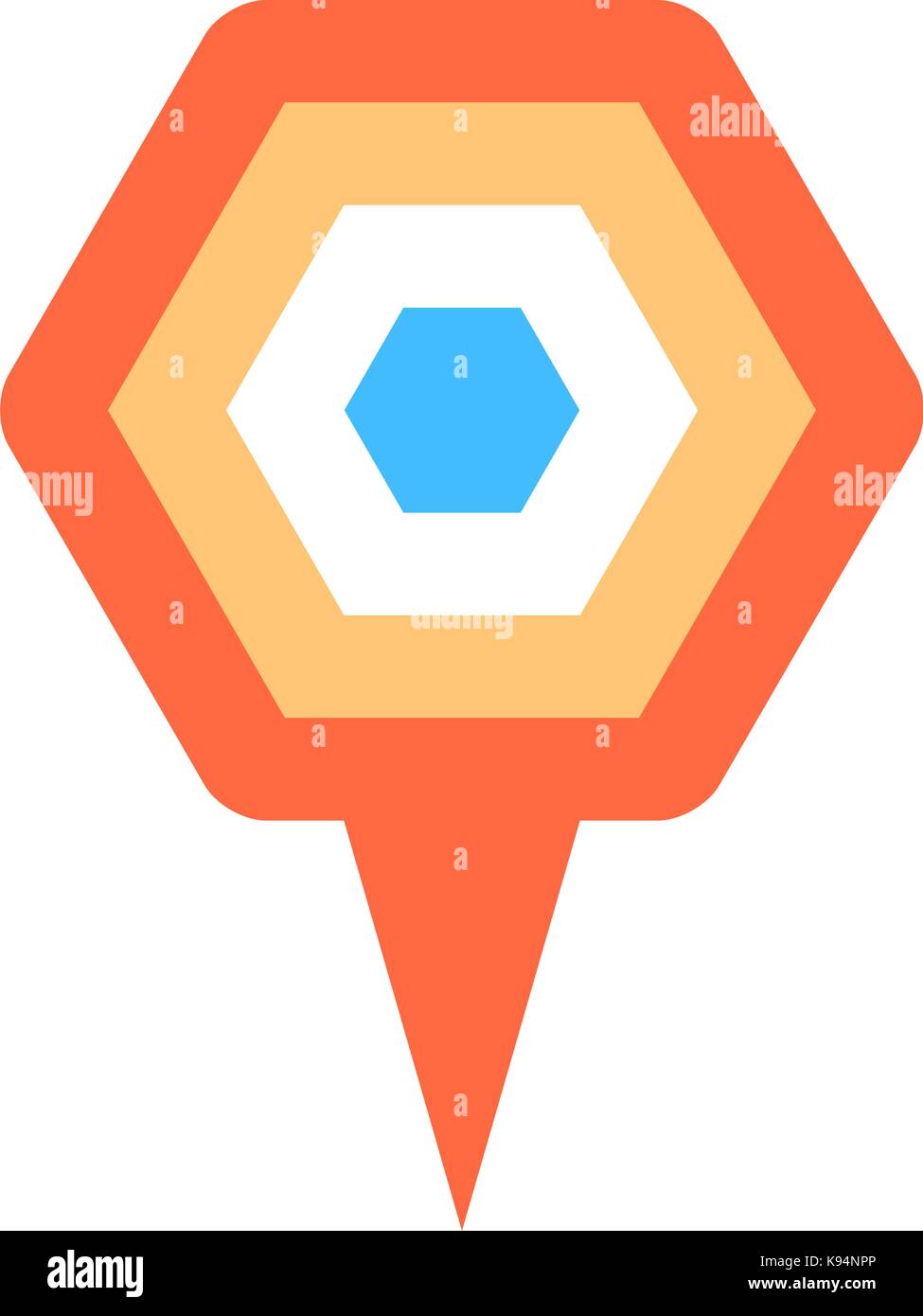 Quick and easy recolorable hexagon shape isolated from background. Flat ...