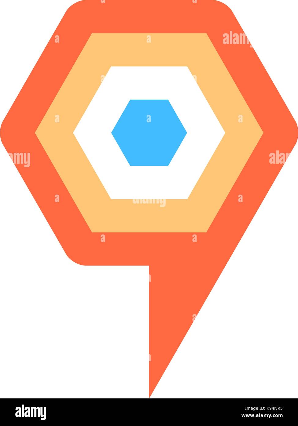 Quick and easy recolorable hexagon shape isolated from background. Flat ...