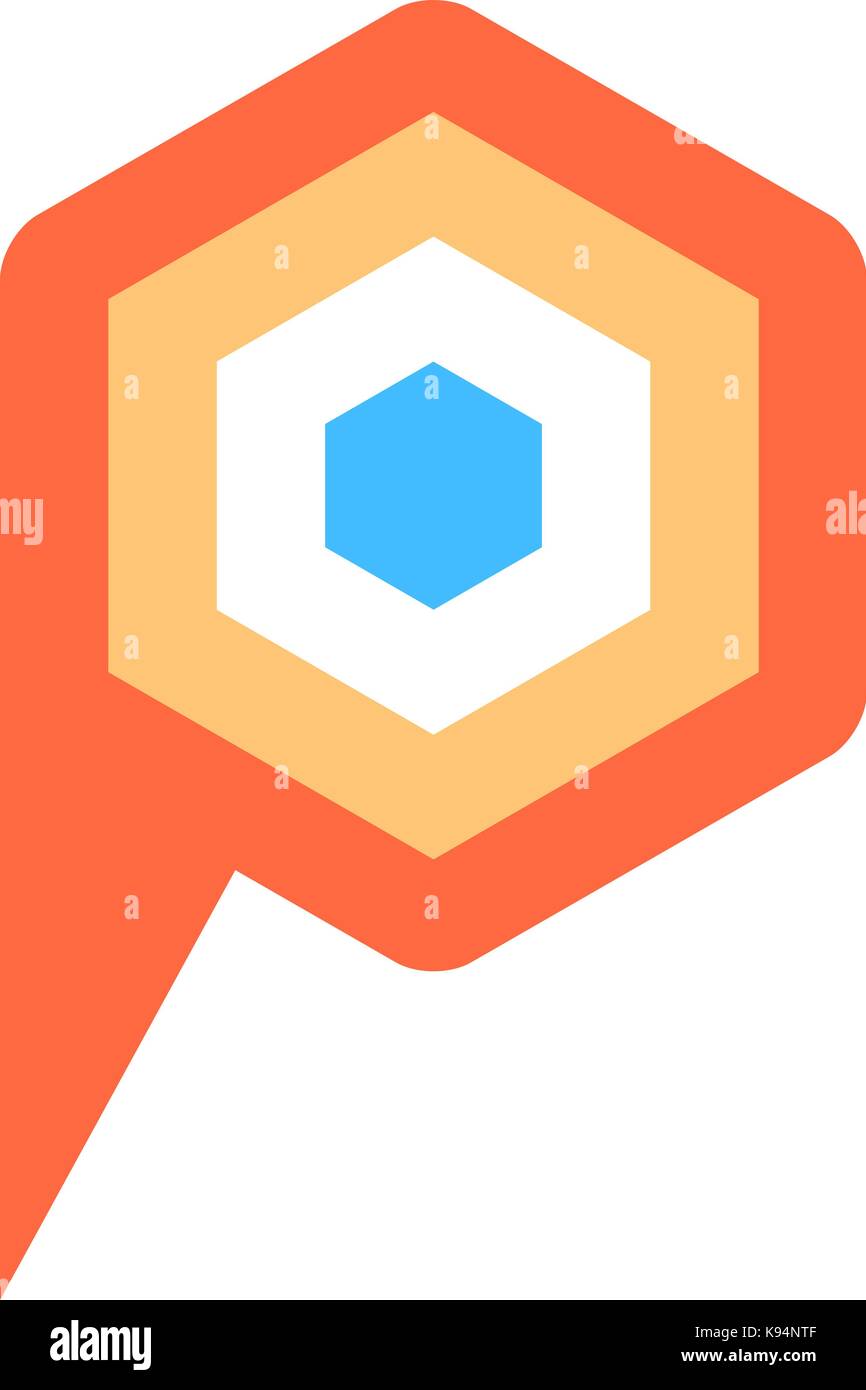 Quick and easy recolorable hexagon shape isolated from background. Flat ...