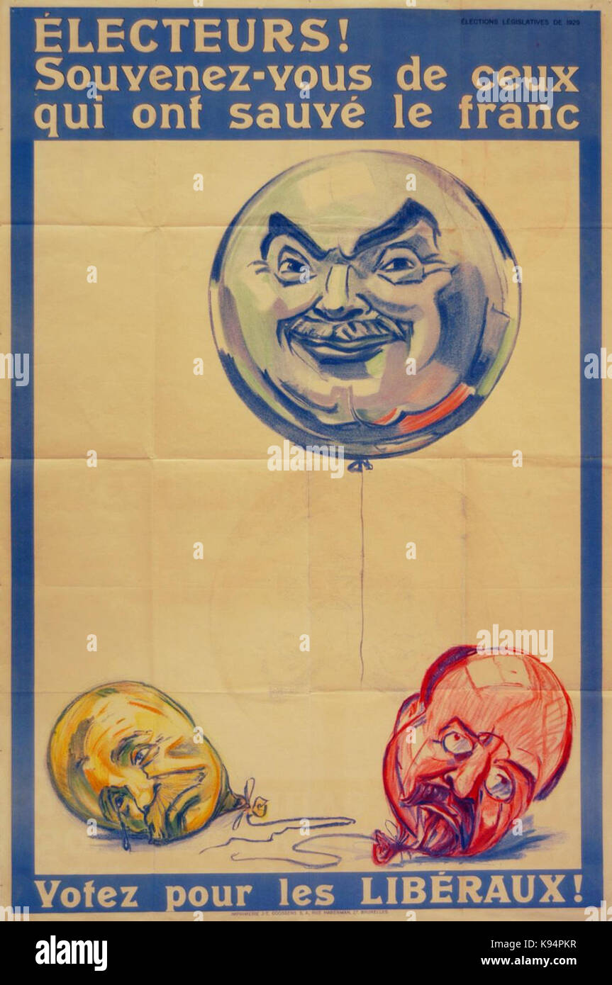 Liberale verkiezingsaffiche, 1929 Campaign poster, Belgian Liberal ...