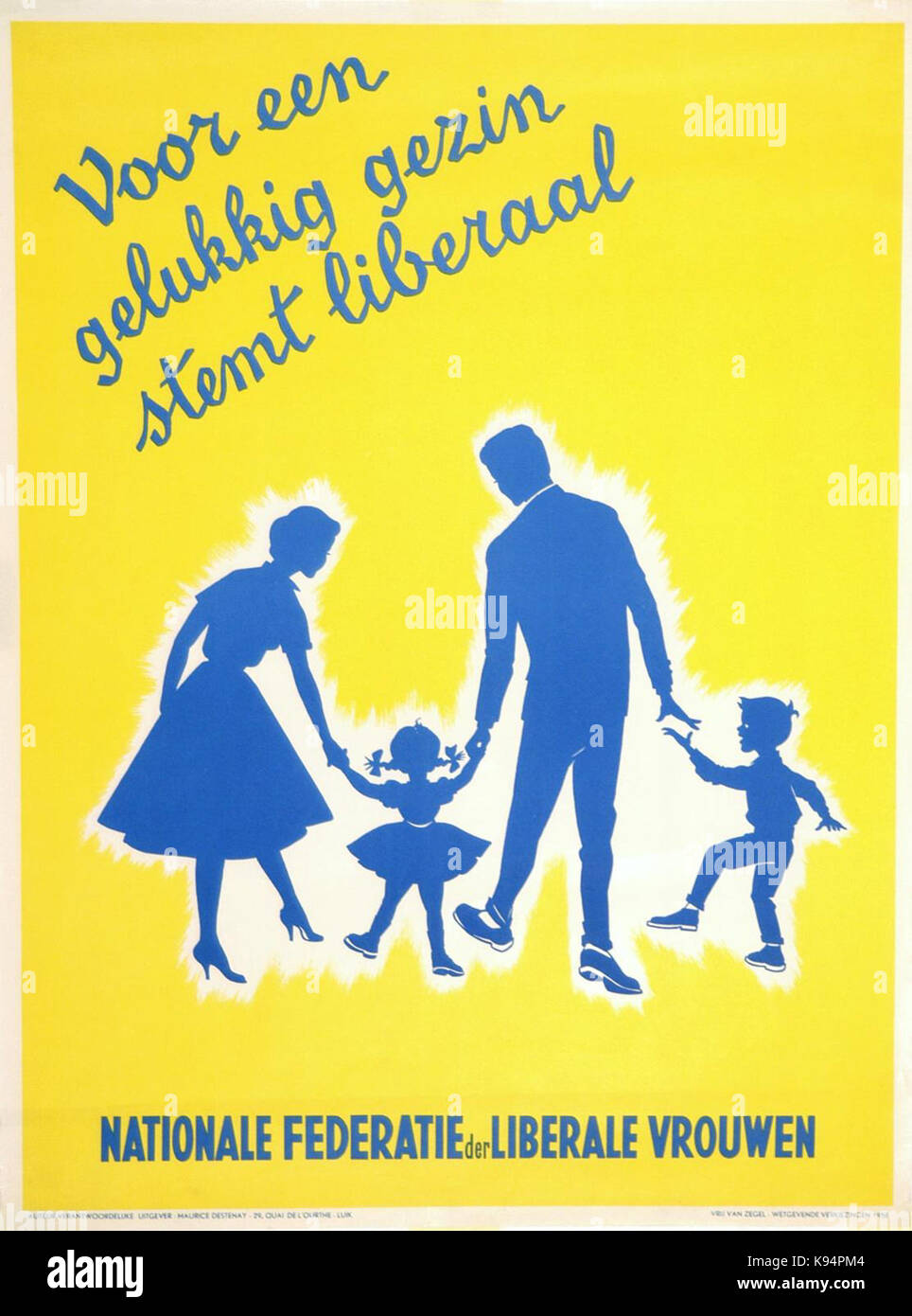 Liberale verkiezingsaffiche, 1958 Campaign poster, Belgian Liberal ...