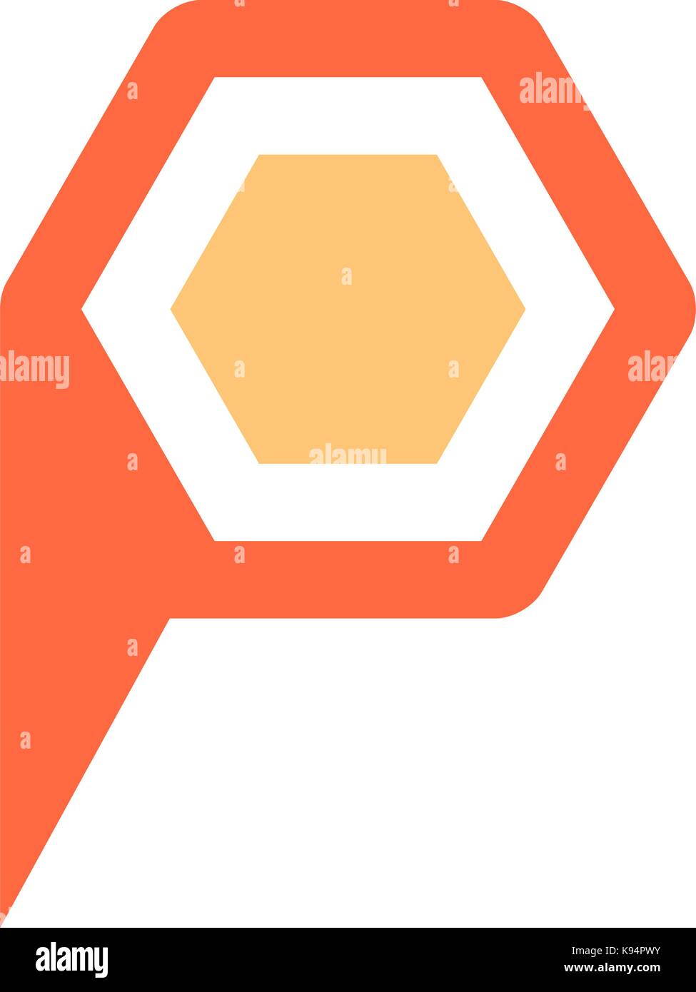 Quick and easy recolorable hexagon shape isolated from background. Flat ...