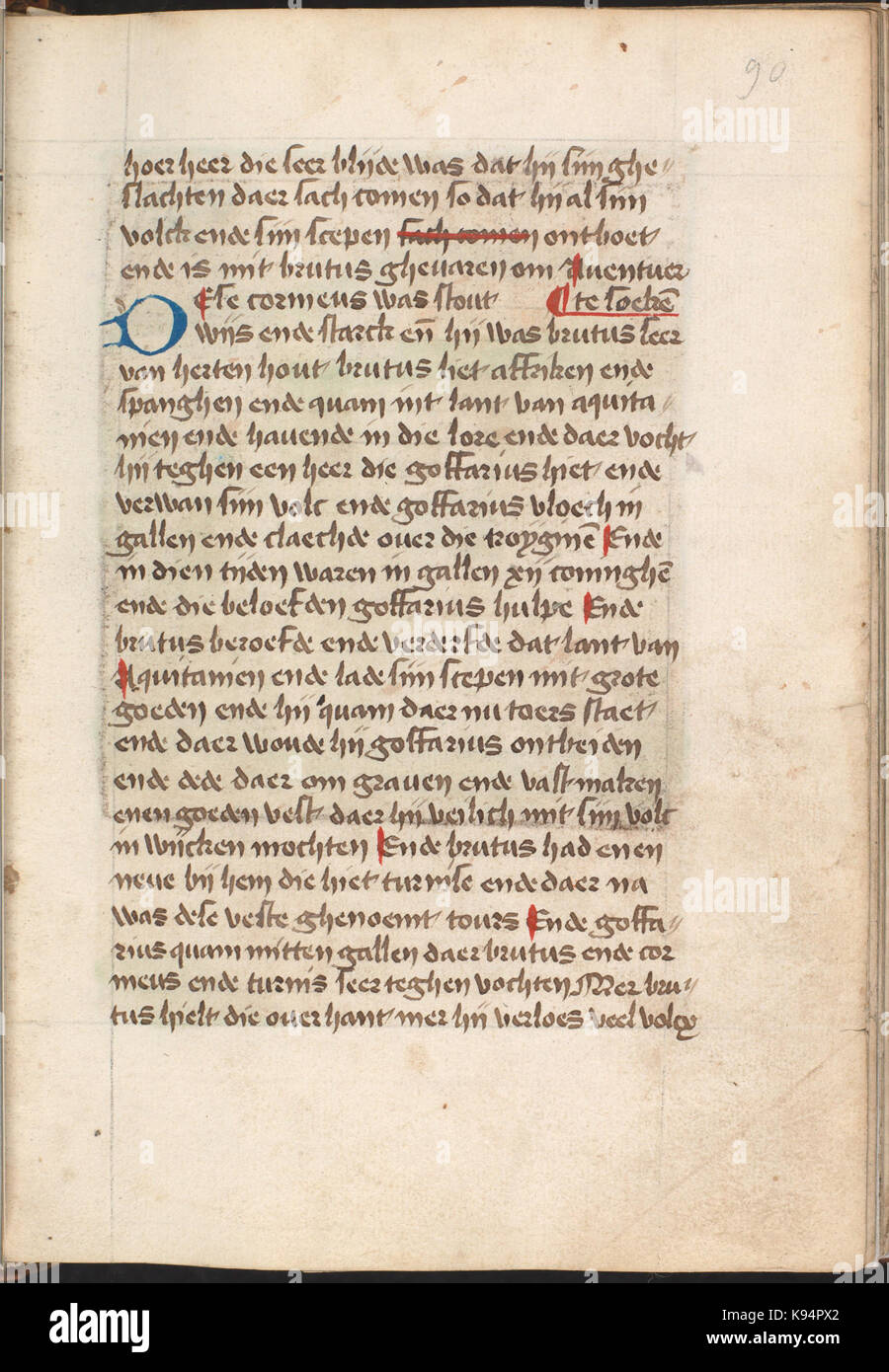 Kattendijkekroniek (ca. 1491) KB KW 1900 A 008, folium 090r Stock Photo ...