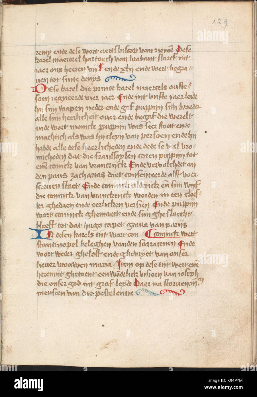 Kattendijkekroniek (ca. 1491) KB KW 1900 A 008, folium 129r Stock Photo ...
