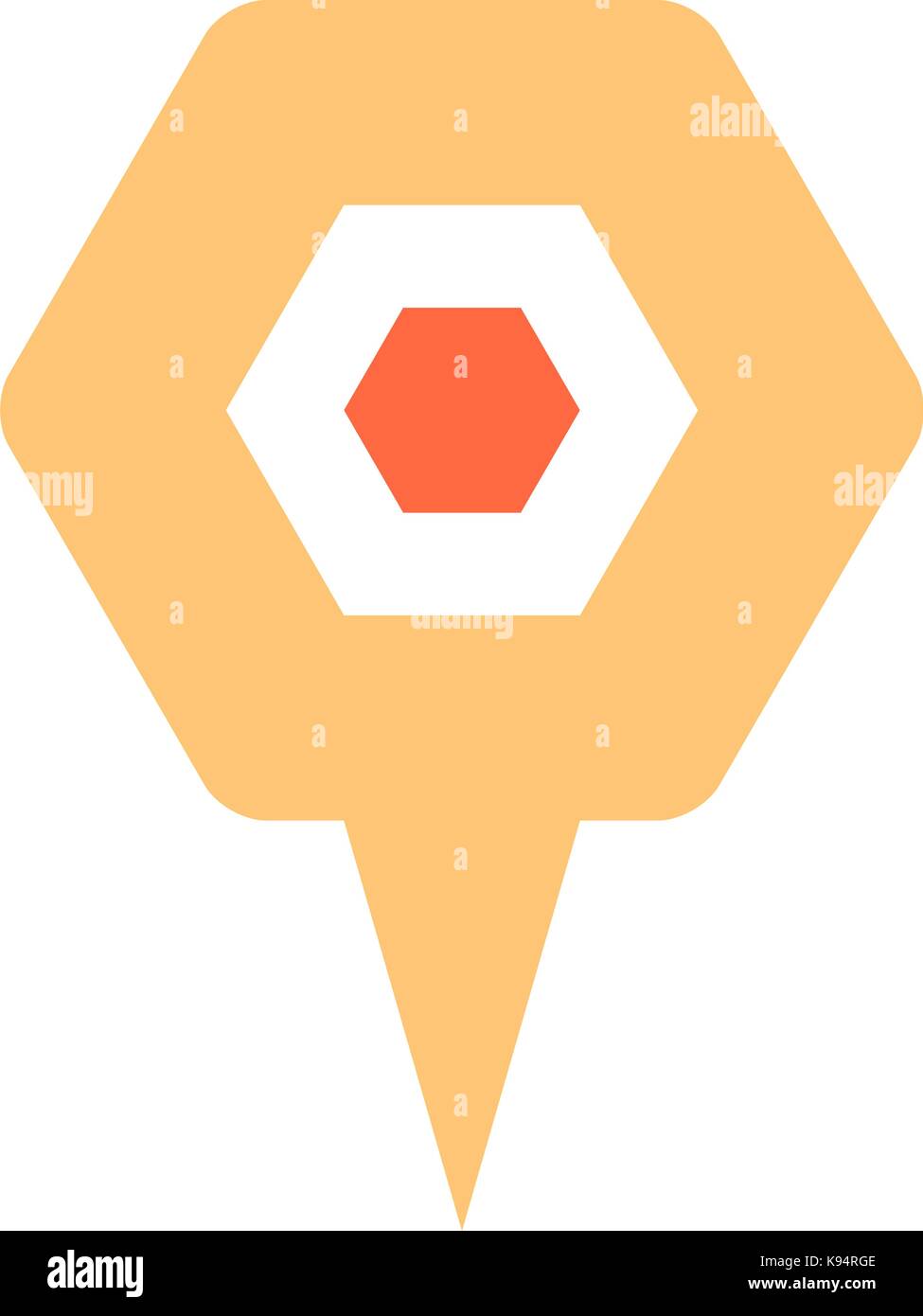 Quick and easy recolorable hexagon shape isolated from background. Flat ...