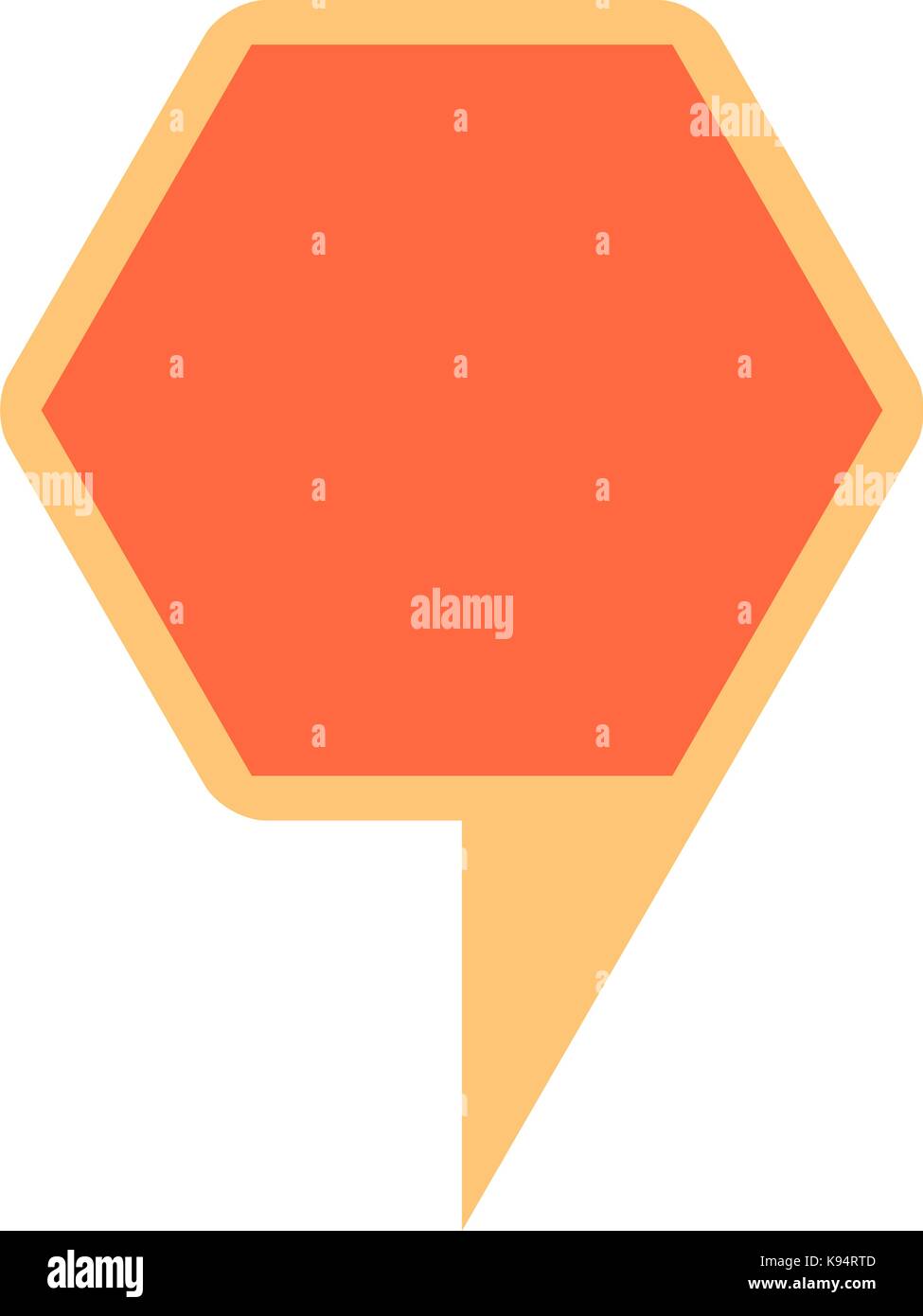 Quick and easy recolorable hexagon shape isolated from background. Flat ...