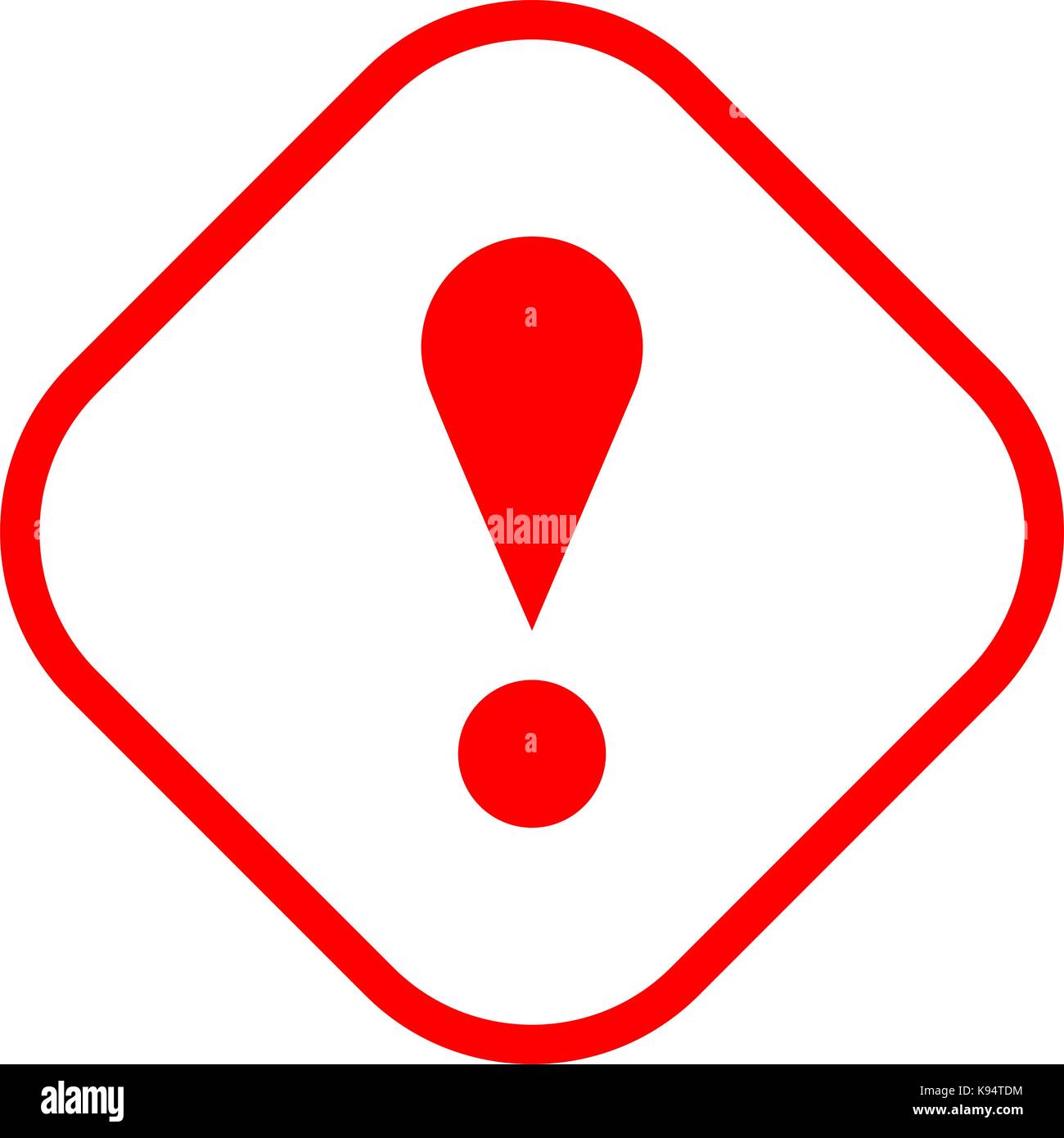 Thin line style exclamation mark icon warning sign attention button in ...