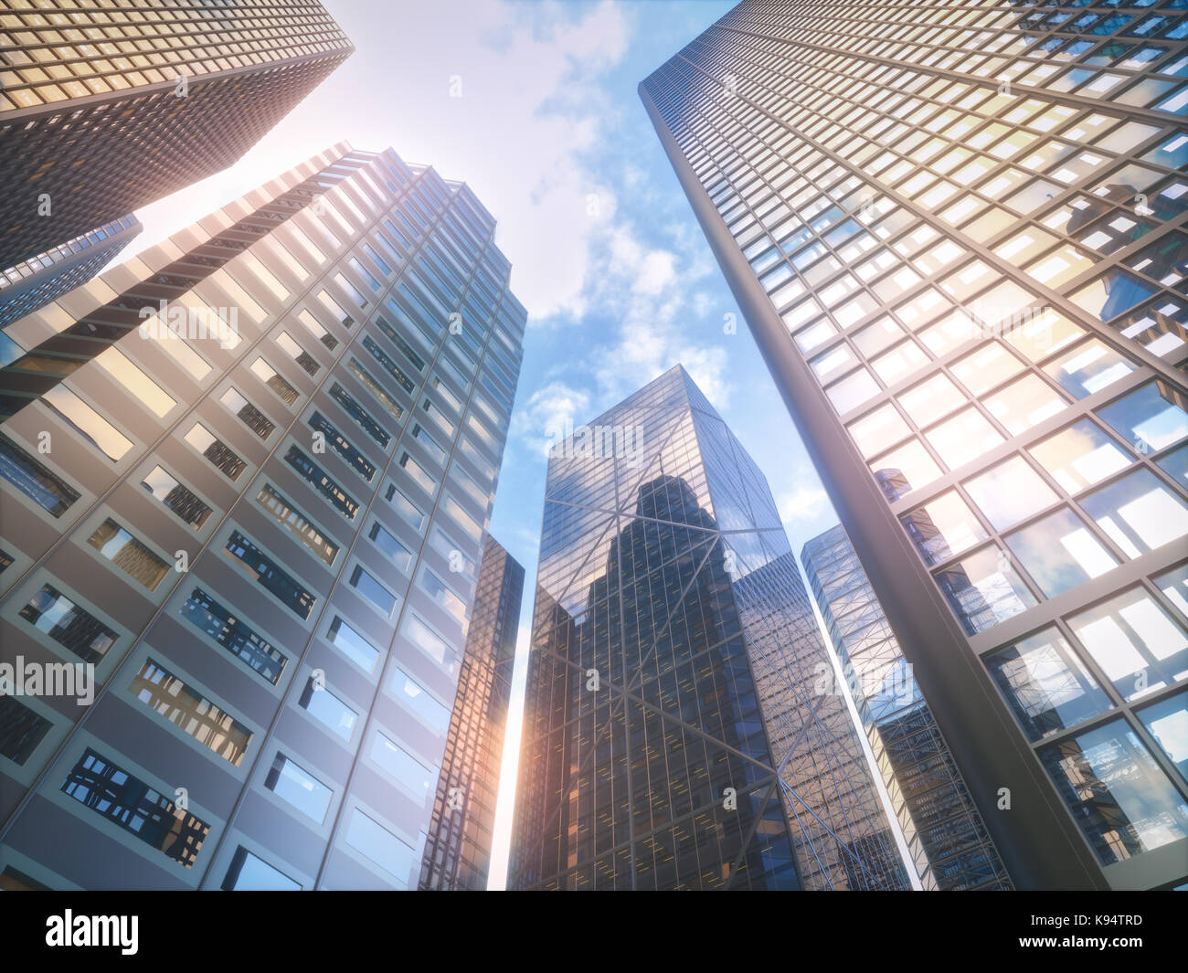 Conceptual image of buildings, perspective futuristic vision Stock ...