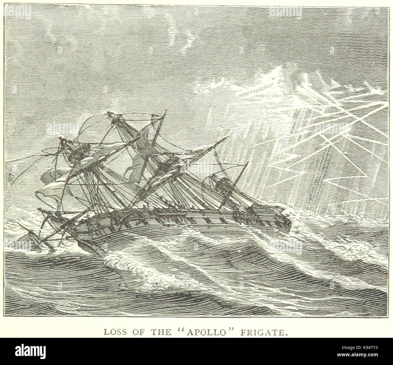 Loss of the Apollo frigate Stock Photo - Alamy