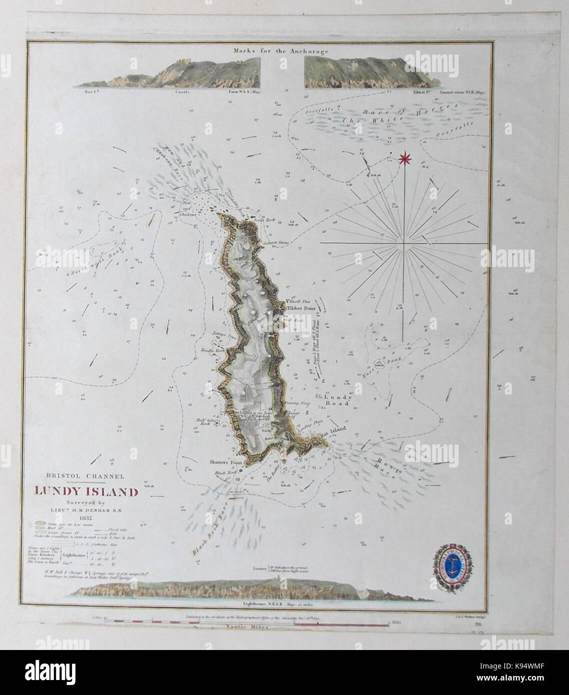 Lundy map hi-res stock photography and images - Alamy