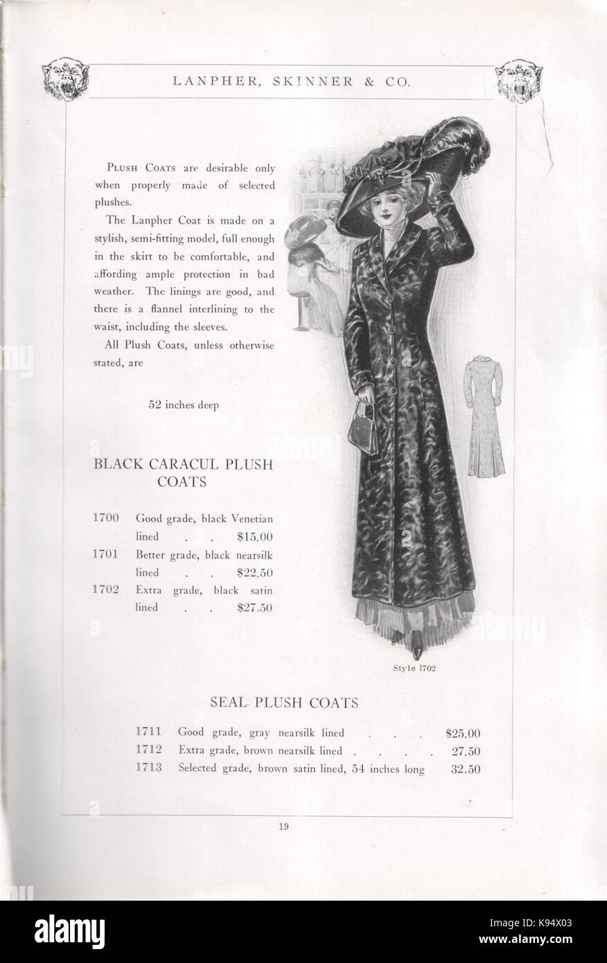 Lanpher Furs Season of 1910 Lanpher, Skinner & Co Saint Paul 19 Stock ...