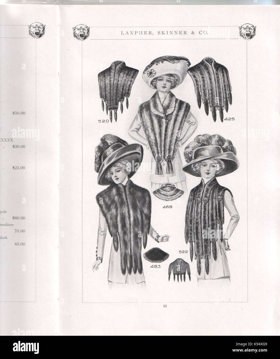 Lanpher Furs Season of 1910 Lanpher, Skinner & Co Saint Paul 43 Stock ...
