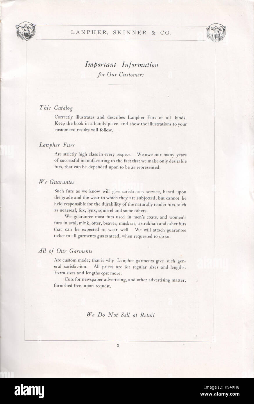 Lanpher Furs Season of 1910 Lanpher, Skinner & Co Saint Paul 03 Stock ...