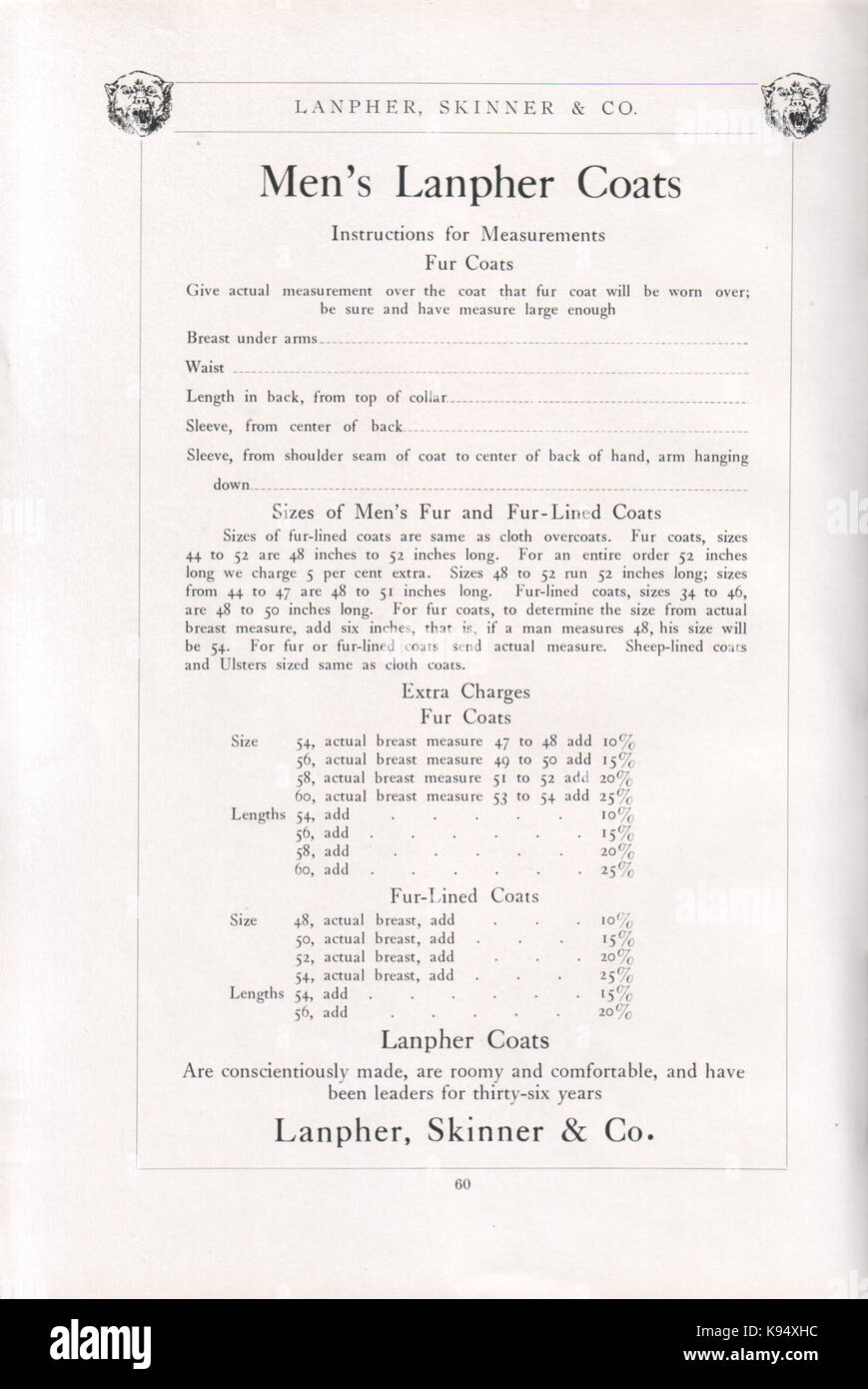 Lanpher Furs Season of 1910 Lanpher, Skinner & Co Saint Paul 60 Stock ...