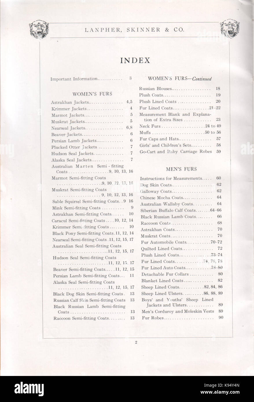 Lanpher Furs Season of 1910 Lanpher, Skinner & Co Saint Paul 02 Stock ...