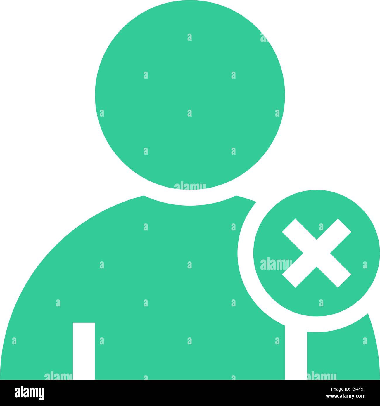 Flat user icon member sign avatar button with delete pictogram. Quick ...