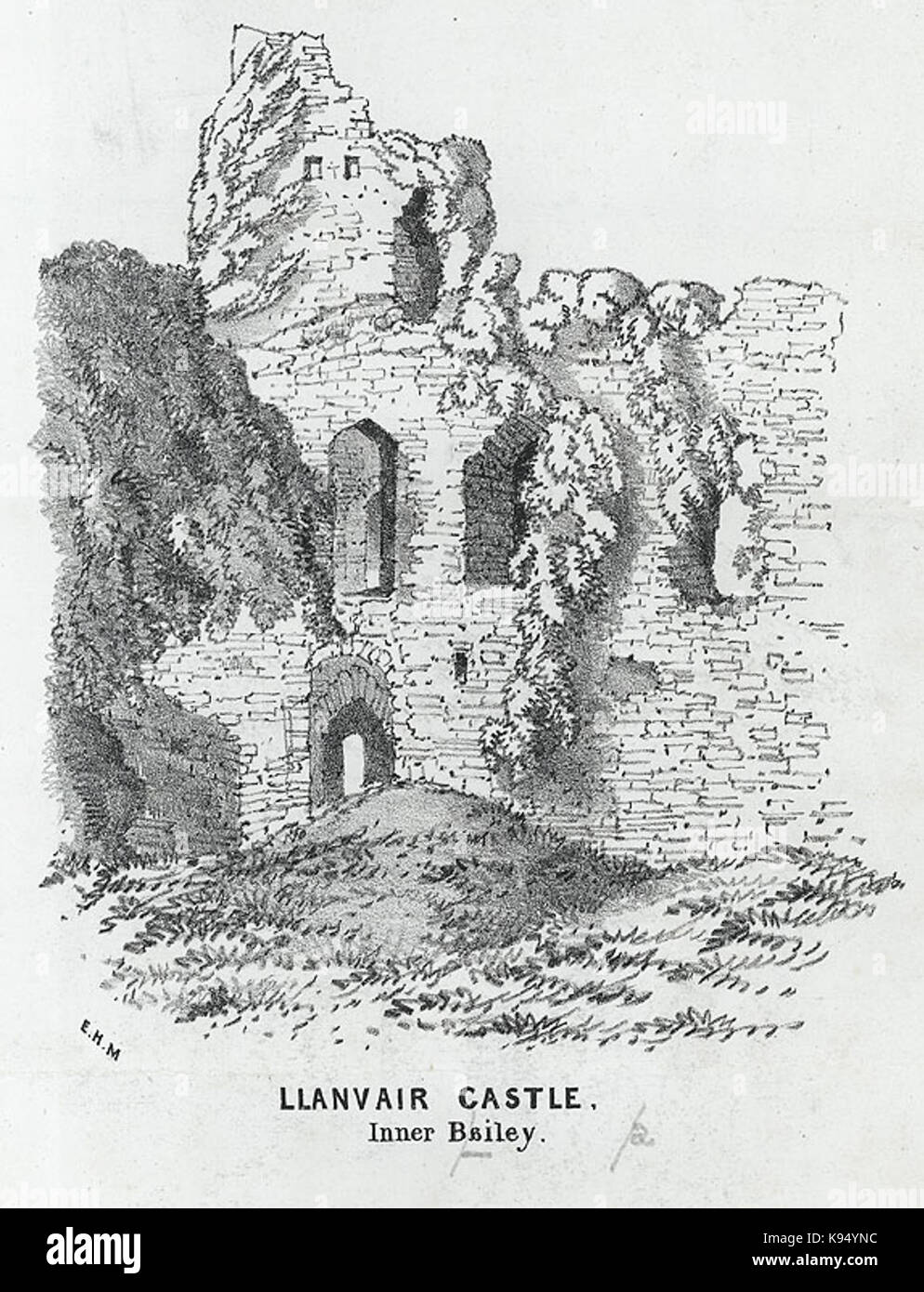 Llanvair Castle, Inner Bailey Stock Photo - Alamy