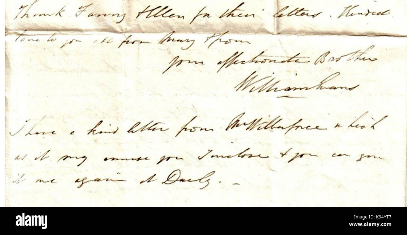 Letter by William Evans circa 1820 Stock Photo - Alamy