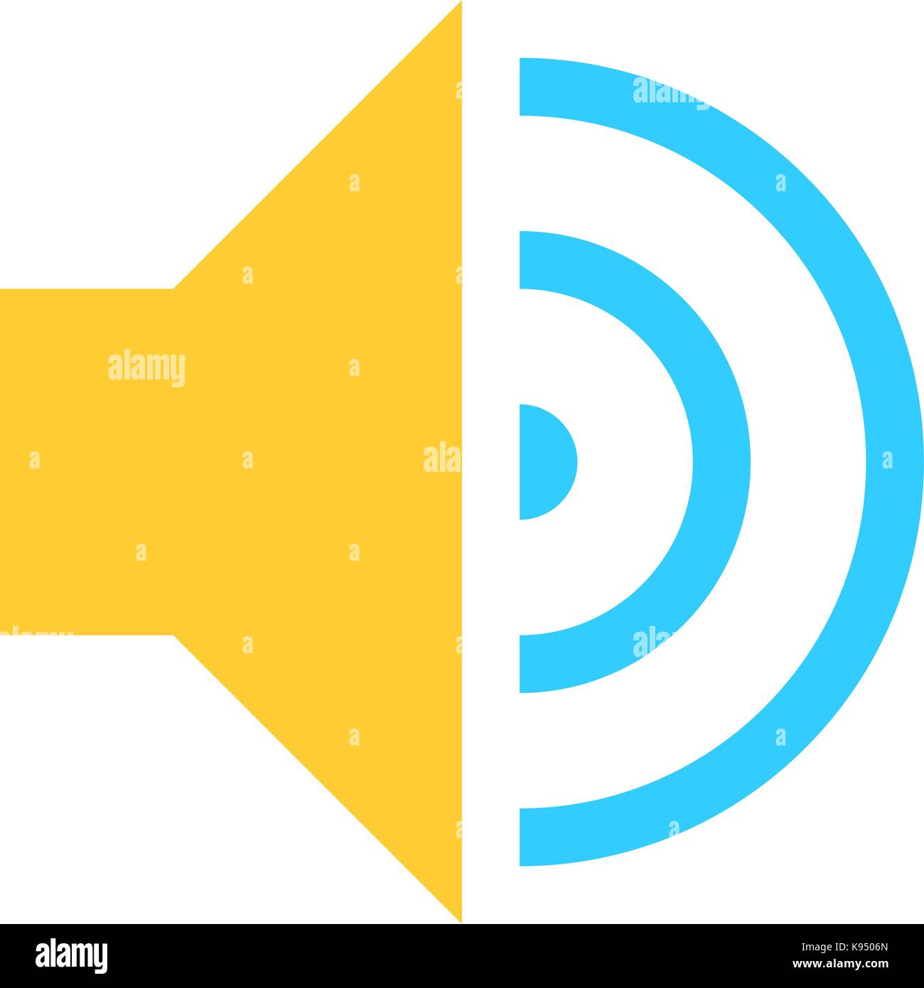 Flat volume-high icon loudspeaker sign speaker interface button ...