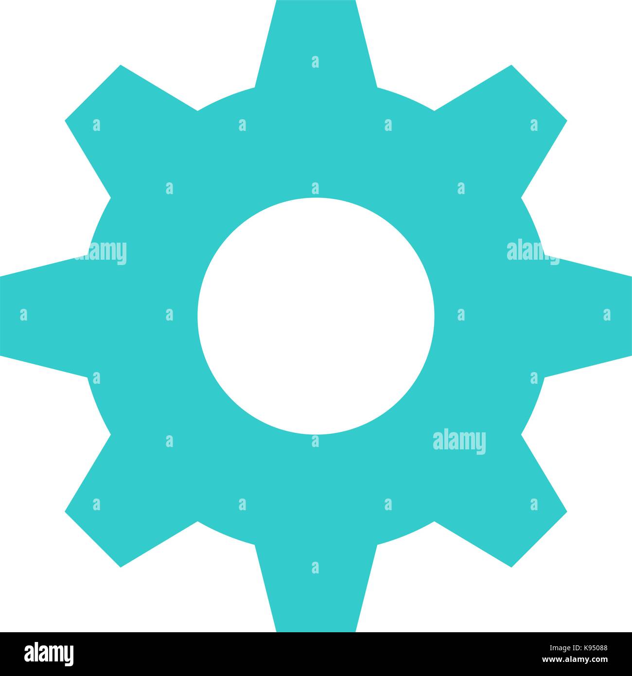Flat cog icon gear sign cogwheel interface button. Multimedia audio ...