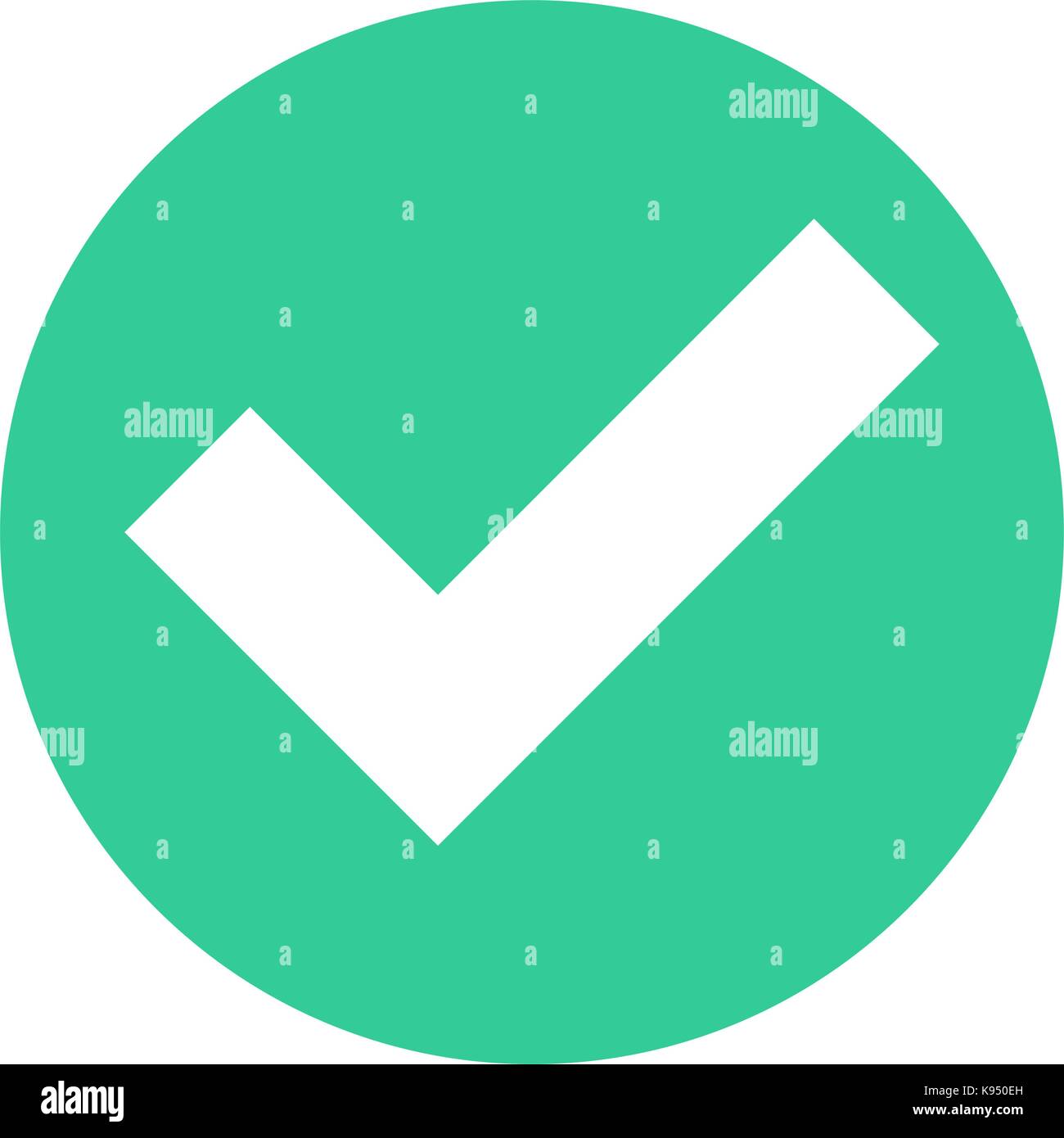 Flat check mark icon addition circle sign choice round button. Quick ...