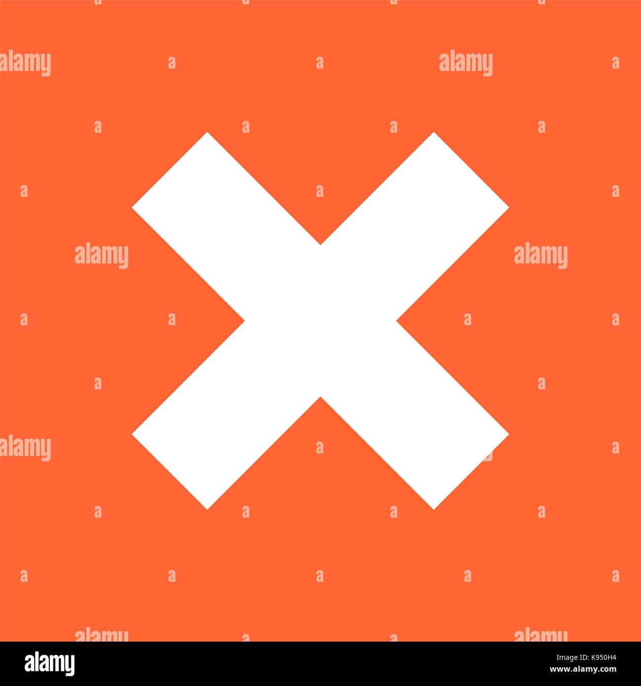 Flat delete icon square remove sign exclusion button. Quick and easy ...