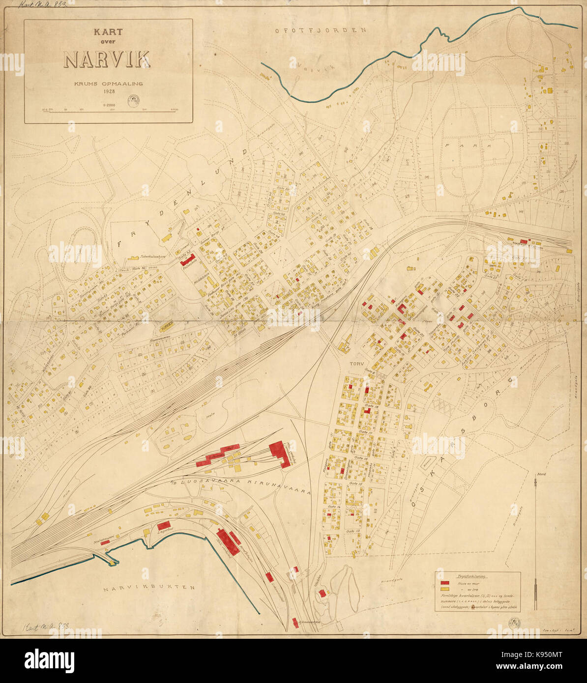Kart over Narvik 1928 No nb krt 01280 Stock Photo - Alamy