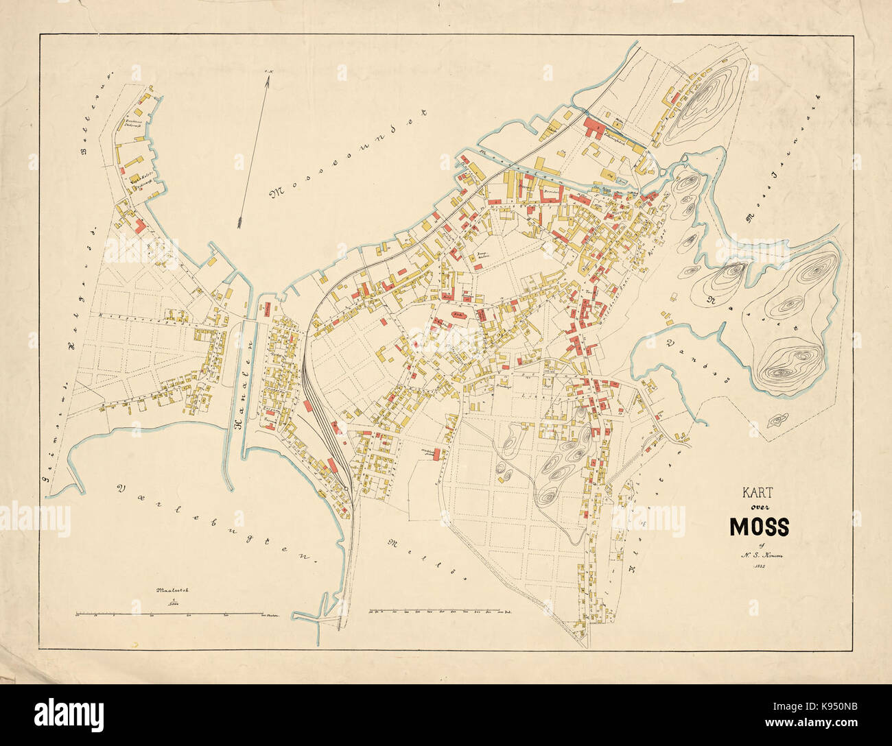 Kart over Moss (1885 Stock Photo - Alamy