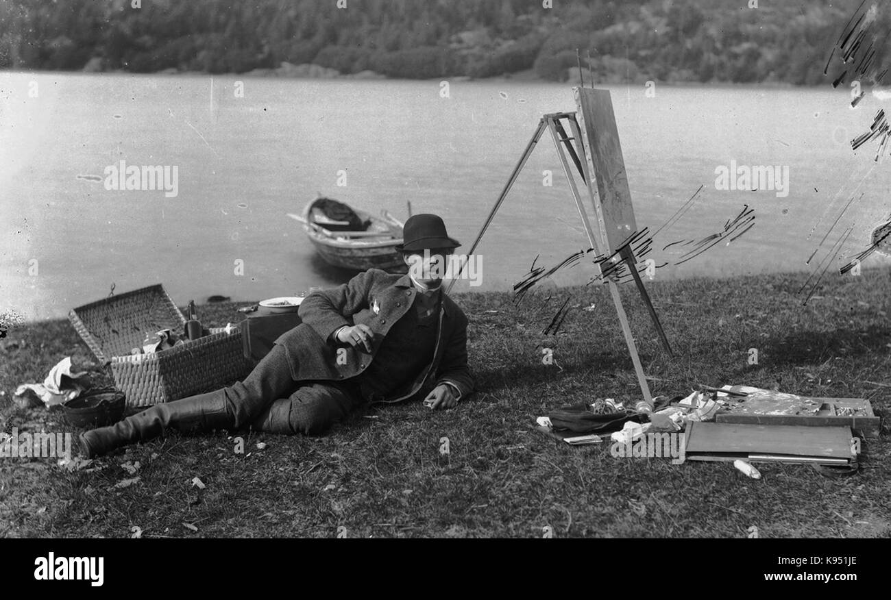 Ludvig Skramstad med stafeli Stock Photo - Alamy
