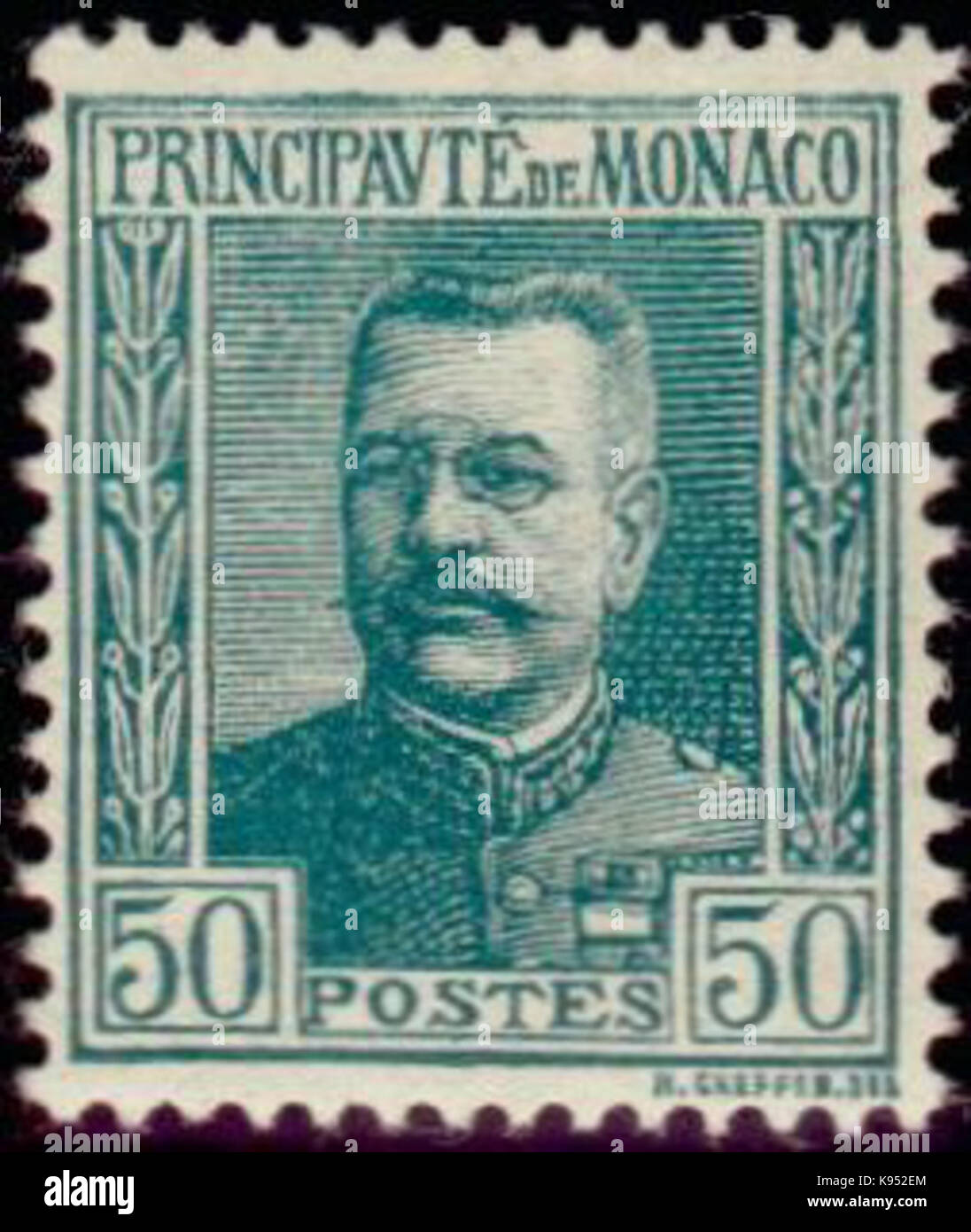 Louis II 1924 50c Stock Photo - Alamy