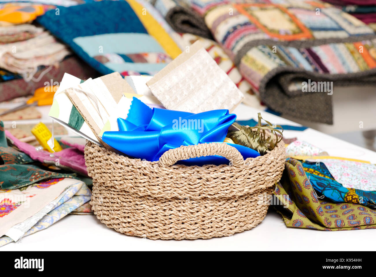 many accessories for patchwork Stock Photo - Alamy