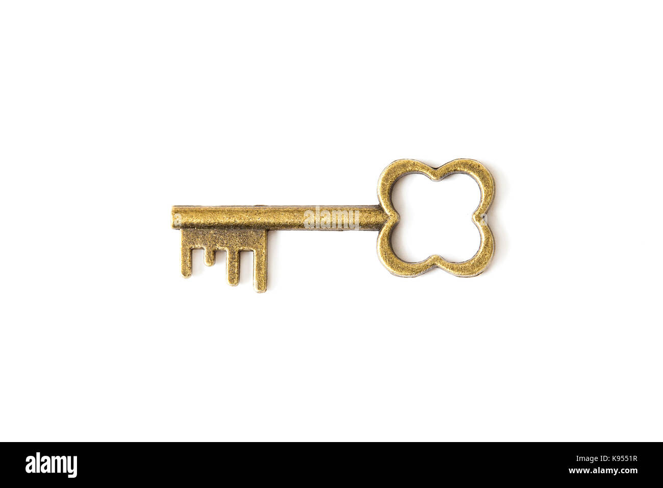 View at vintage metal key isolated on the white background Stock Photo ...
